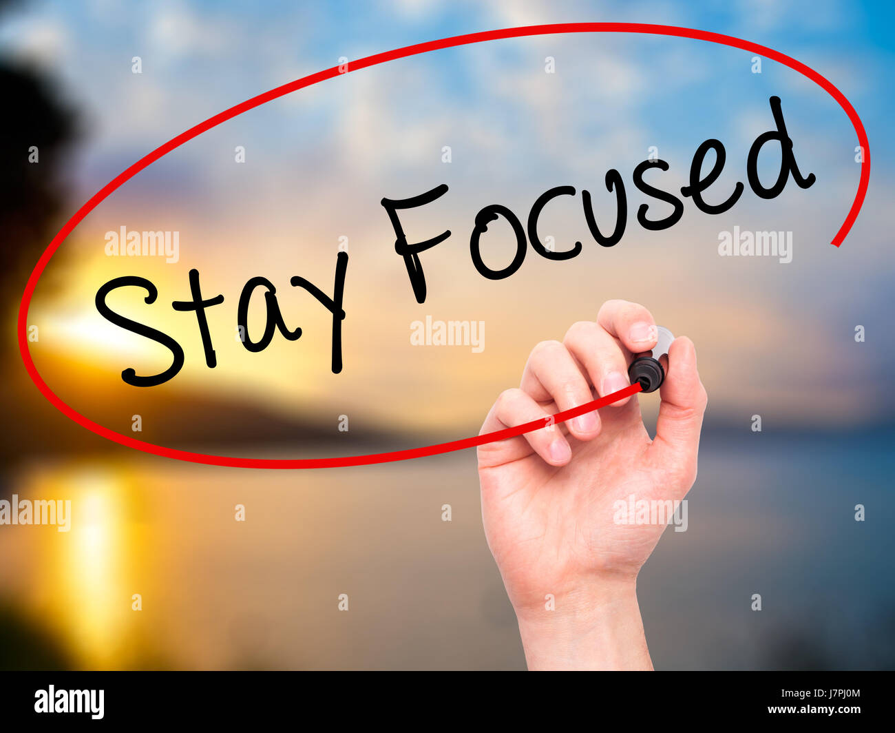 Stay focused writing on screen hi-res stock photography and images - Alamy