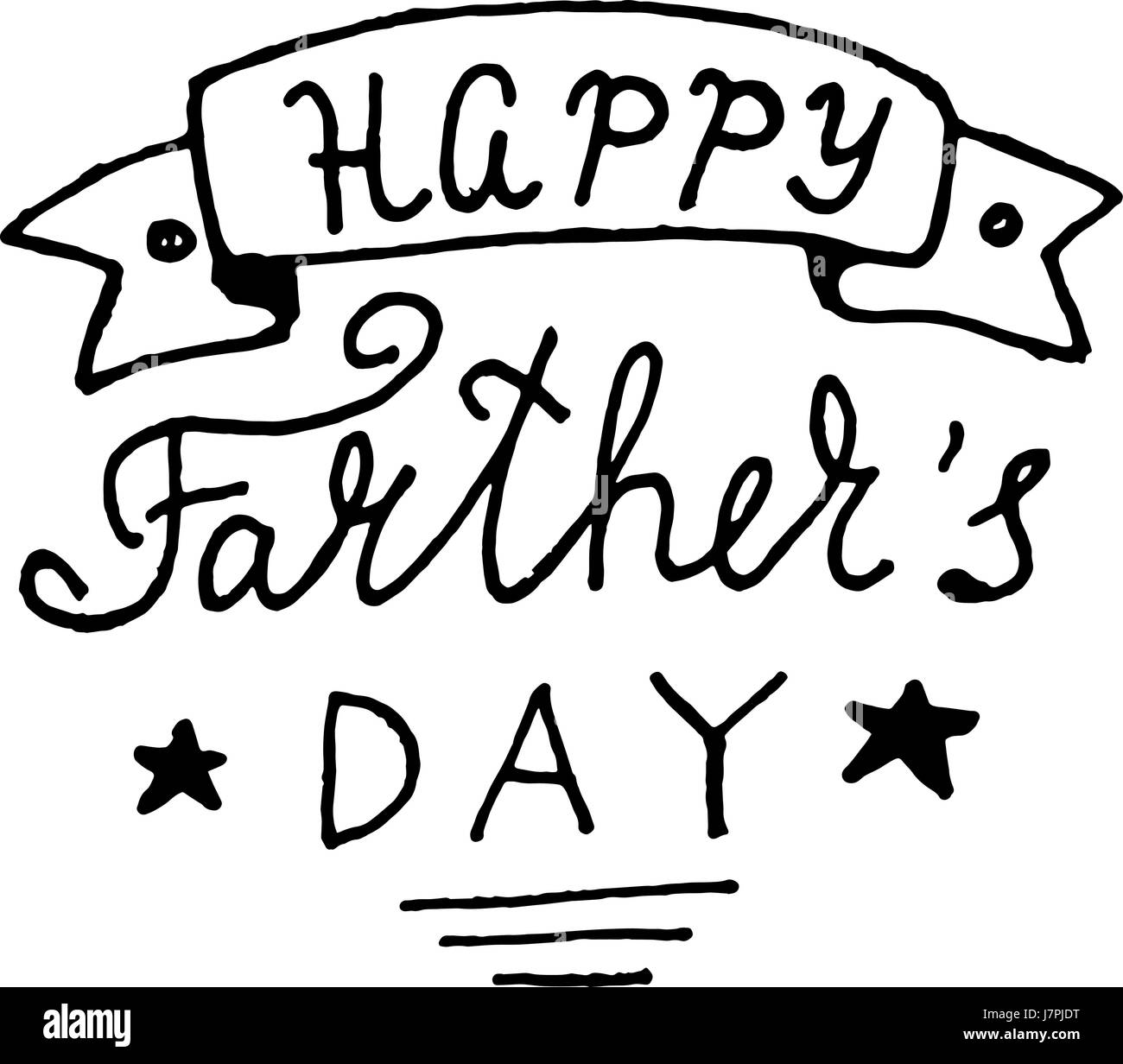 Happy Fathers Day Lettering Design Modern Brush Style For Greeting