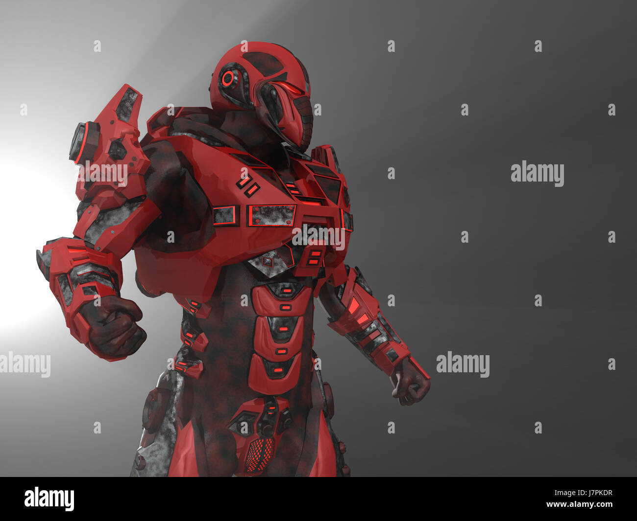 soldier futuristic mechanical android armor robot automatic machine ...