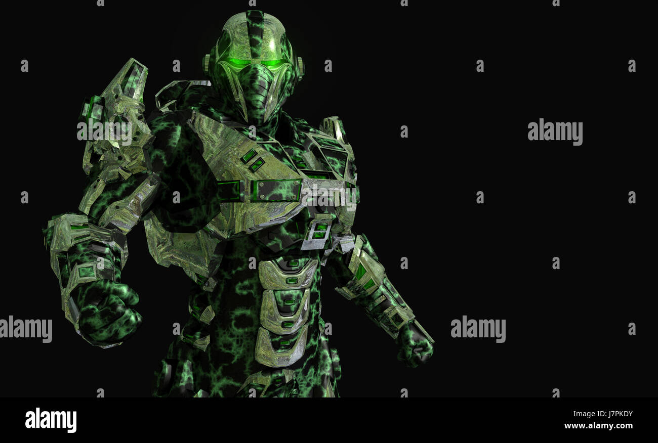 soldier futuristic mechanical android armor robot automatic machine ...