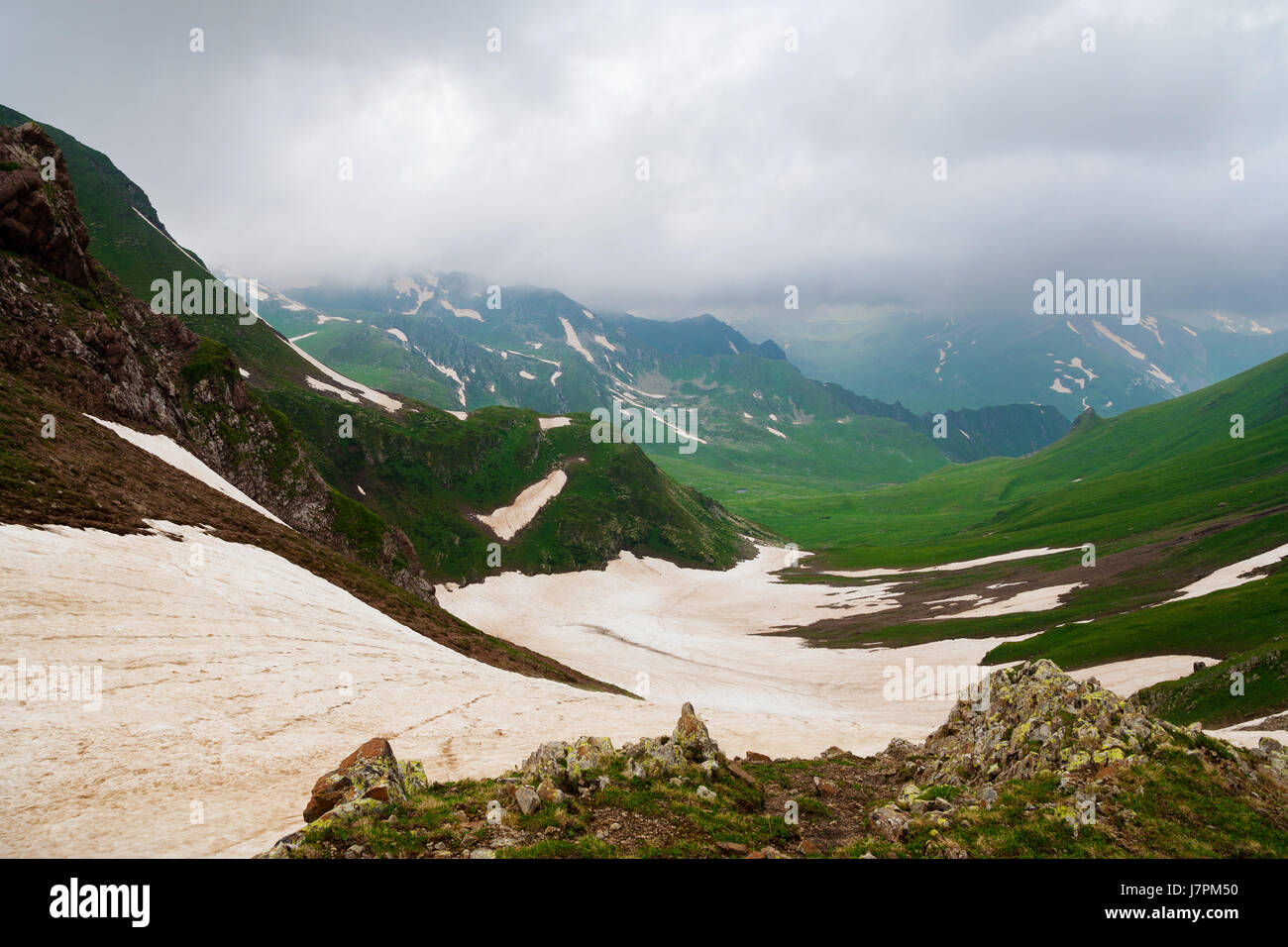 Alpine valley in the Caucasus. Western Caucasus, Russia Stock Photo - Alamy