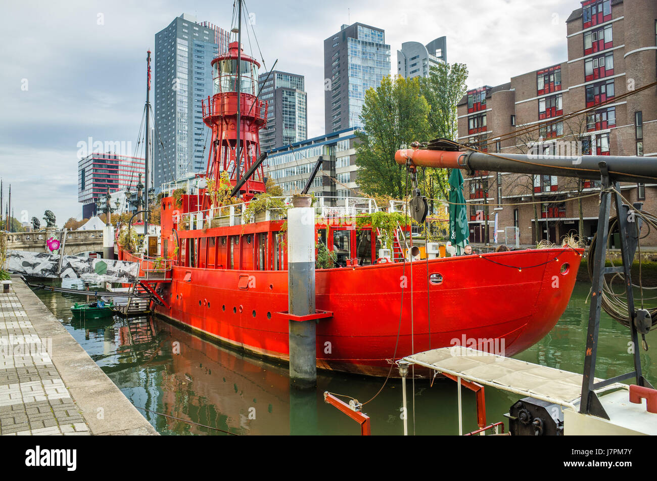 Historic vessel near Maritiem Museum Rotterdam, Netherlands Stock Photo ...