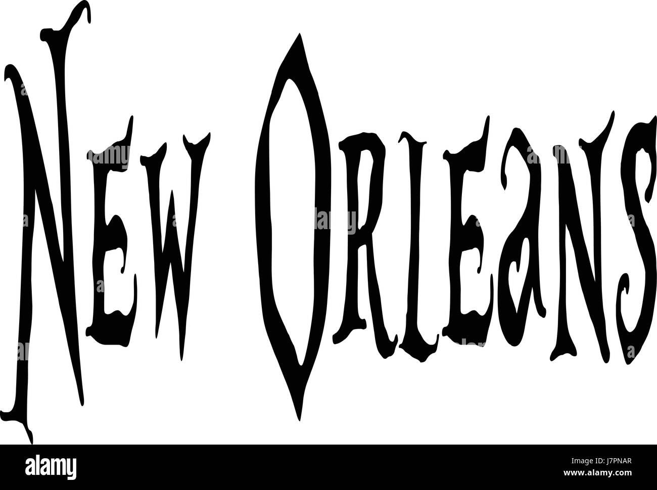 New Orleans text illustration on white background Stock Vector Image ...