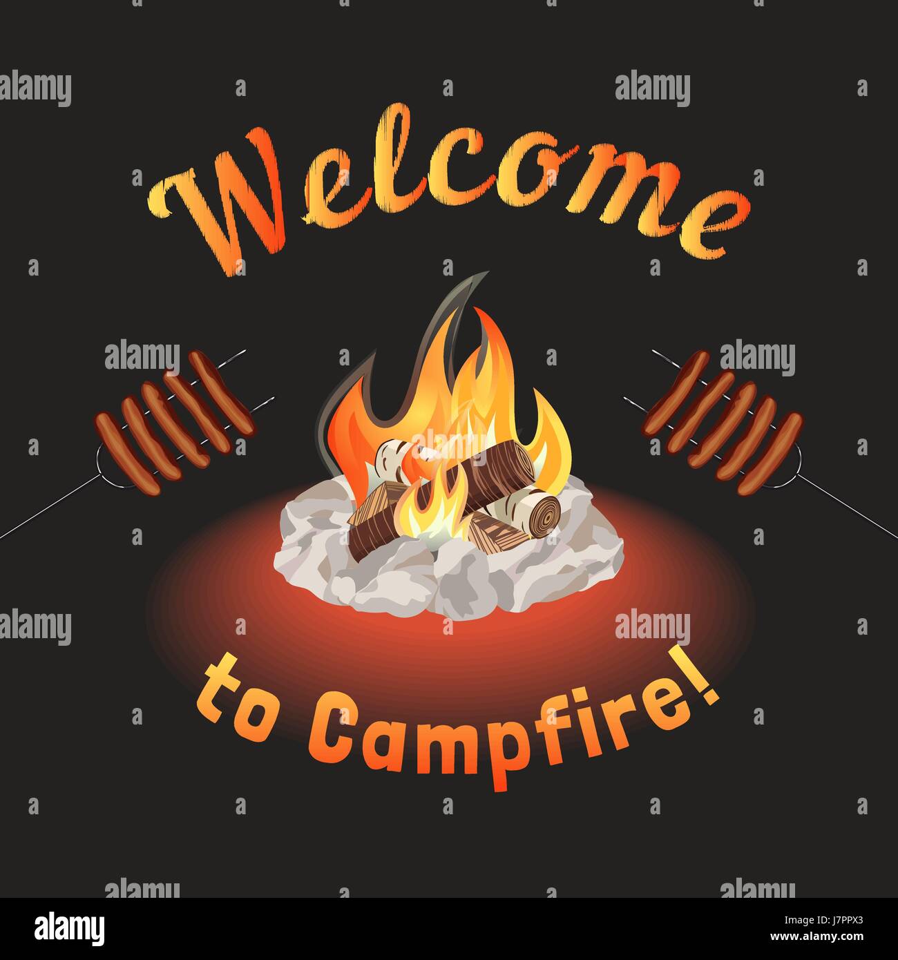 Smoky campsite Stock Vector Images - Alamy