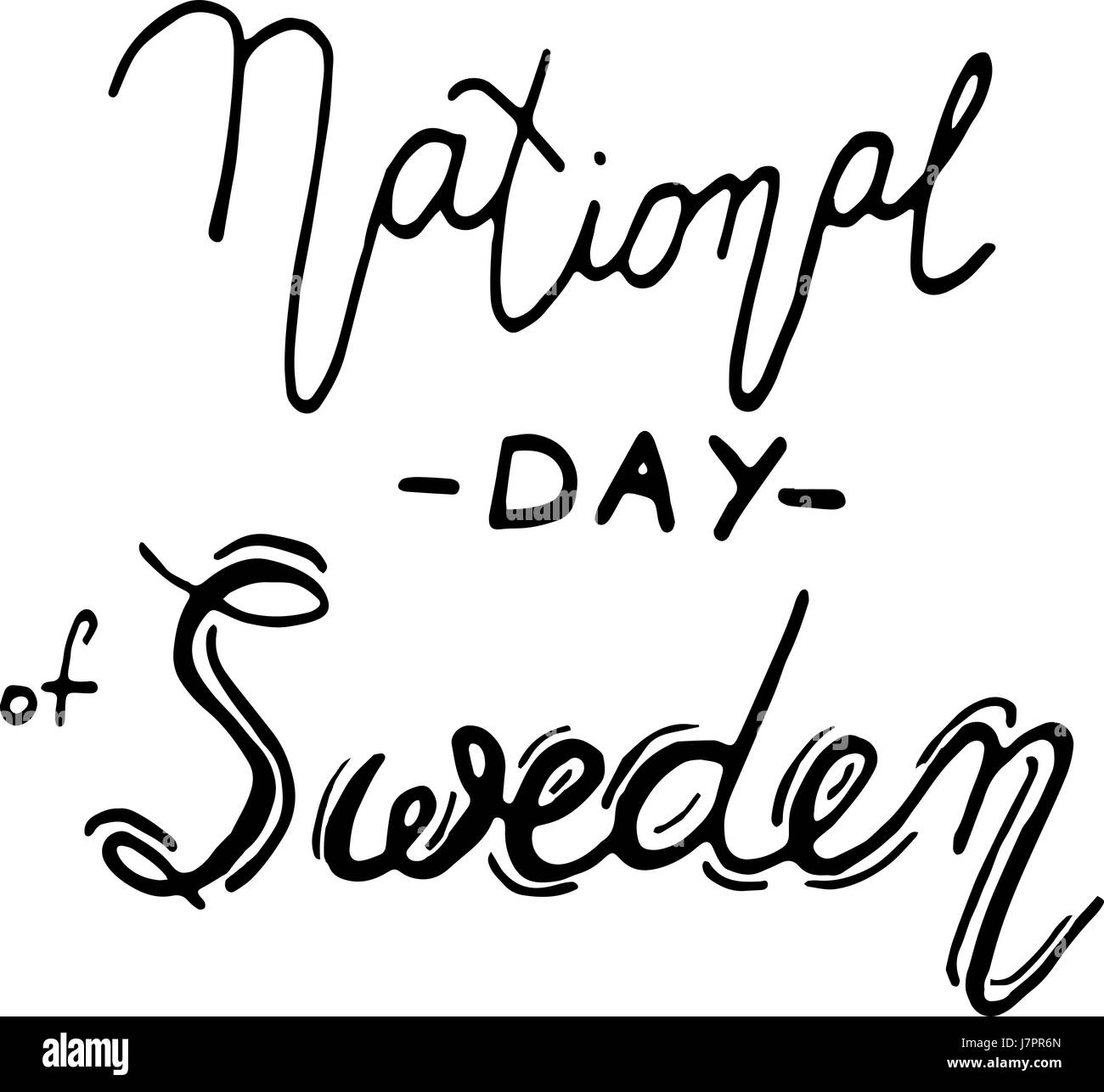 Sweden National Day lettering. Vector calligraphy, text design ...