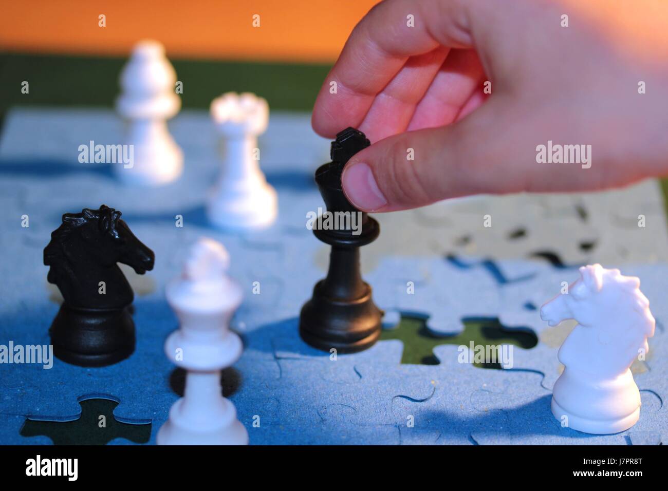 chess puzzle on Stock Photo - Alamy