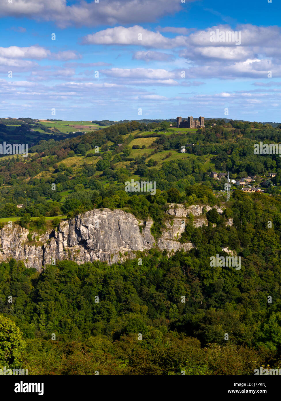 Cliff face at High Tor in Matlock Bath Derbyshire Peak District England ...
