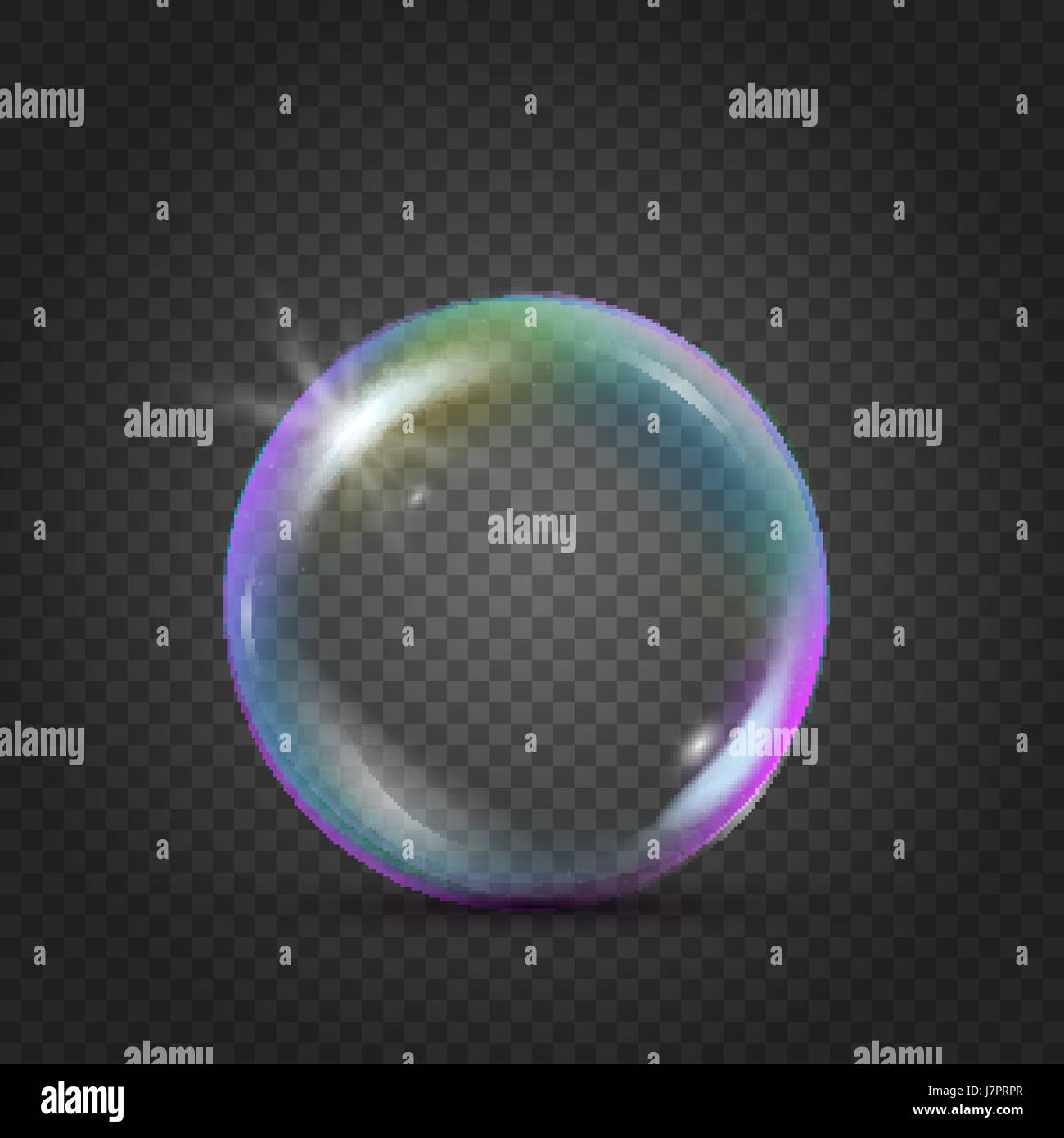 Colorful realistic bubble with rainbow reflection Stock Vector Image ...