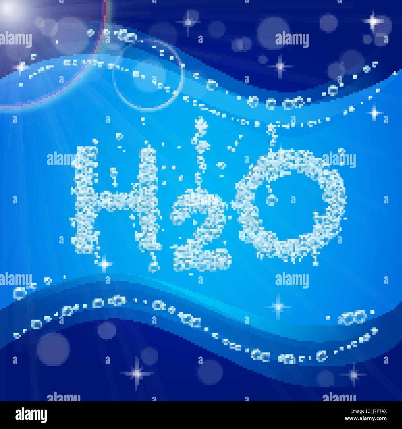 Bubble background. Blue banner or flyer with water molecule Stock ...