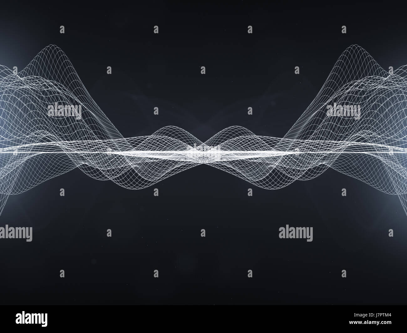 Abstract Wavy Lines, white distorted lines on black background Stock ...