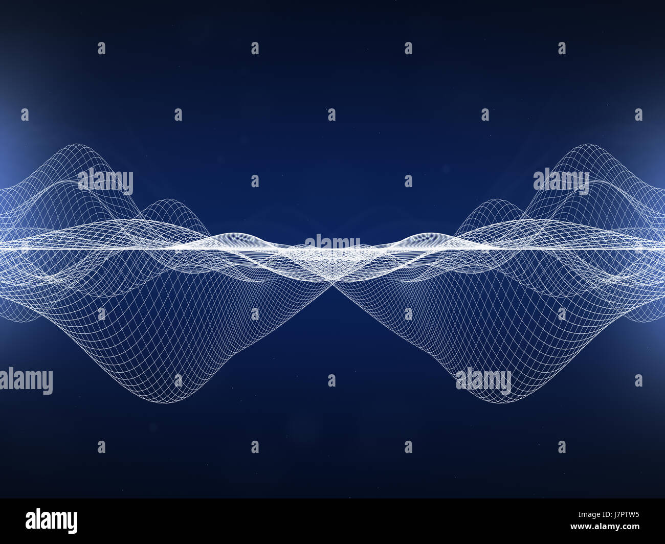 Abstract Wavy Lines, white distorted lines on blue background Stock ...