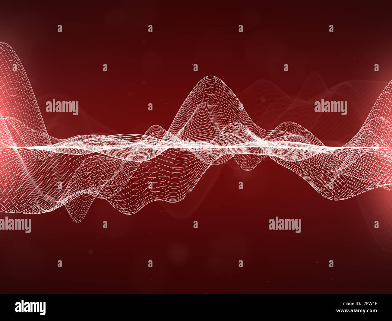 Abstract Wavy Lines, white distorted lines on red background Stock ...