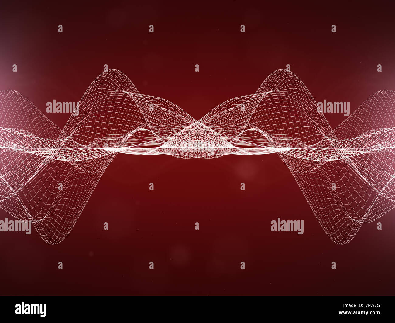 Abstract Wavy Lines, white distorted lines on red background Stock ...