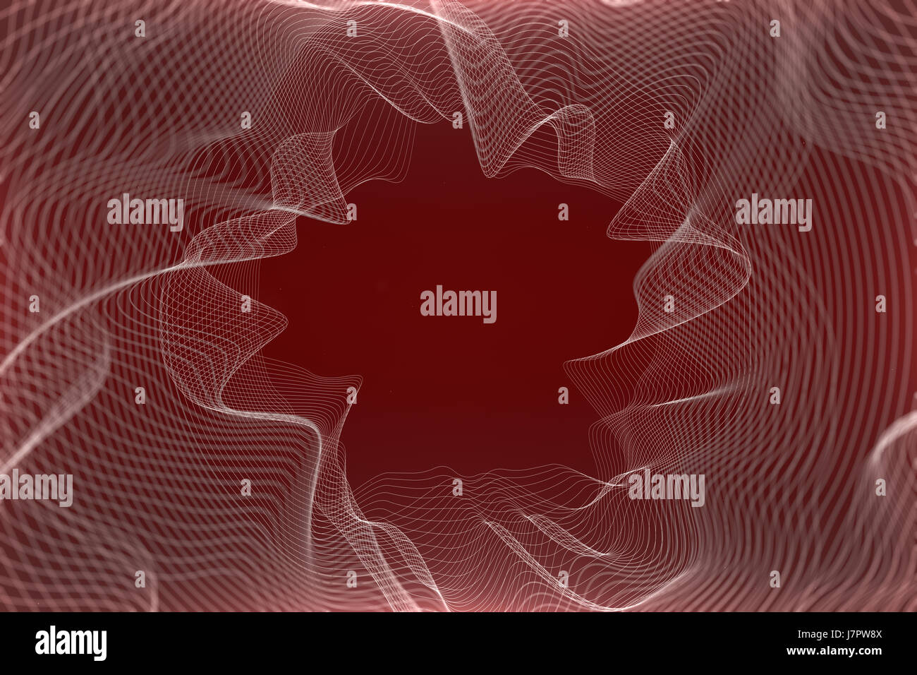 Abstract Wavy Lines, white distorted lines on red background Stock ...
