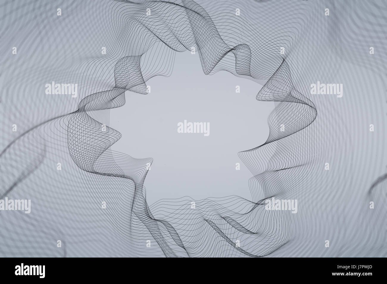 Abstract Wavy Lines, black distorted lines on white background Stock ...