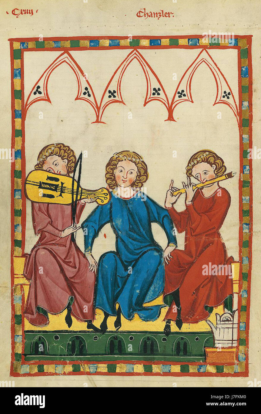 A page from the Codex Manesse, specifically page 423v, depicting 'Der ...