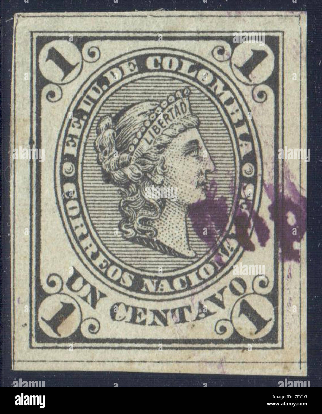 The Colombia 1881 Sc109 is a stamp issued by Colombia in 1881. It ...