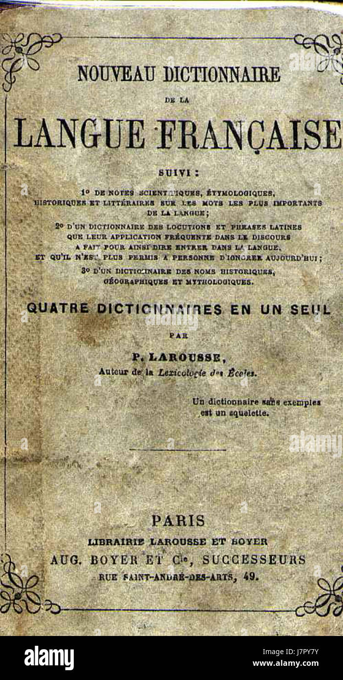 Cover of Larousse French dictionary Stock Photo - Alamy