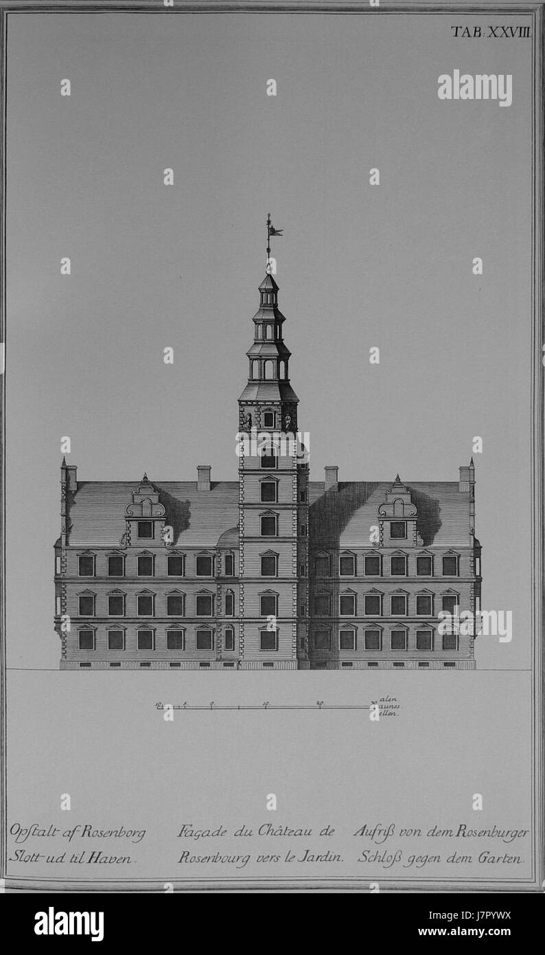 Danish renaissance architecture Black and White Stock Photos & Images ...