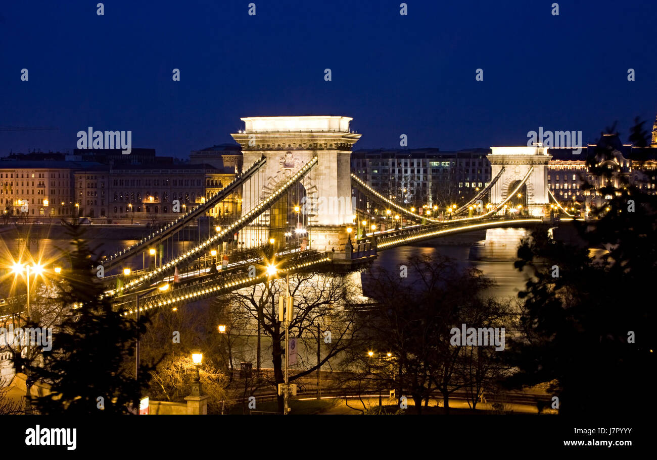 city town traffic transportation night nighttime budapest cars ...