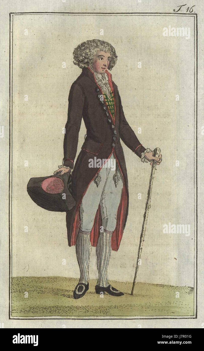 The 1789 painting 'Deutscher Elegant' portrays a German gentleman ...