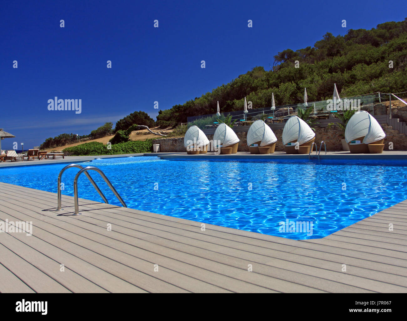 Swimming Pool at hotel in Ibiza Stock Photo - Alamy