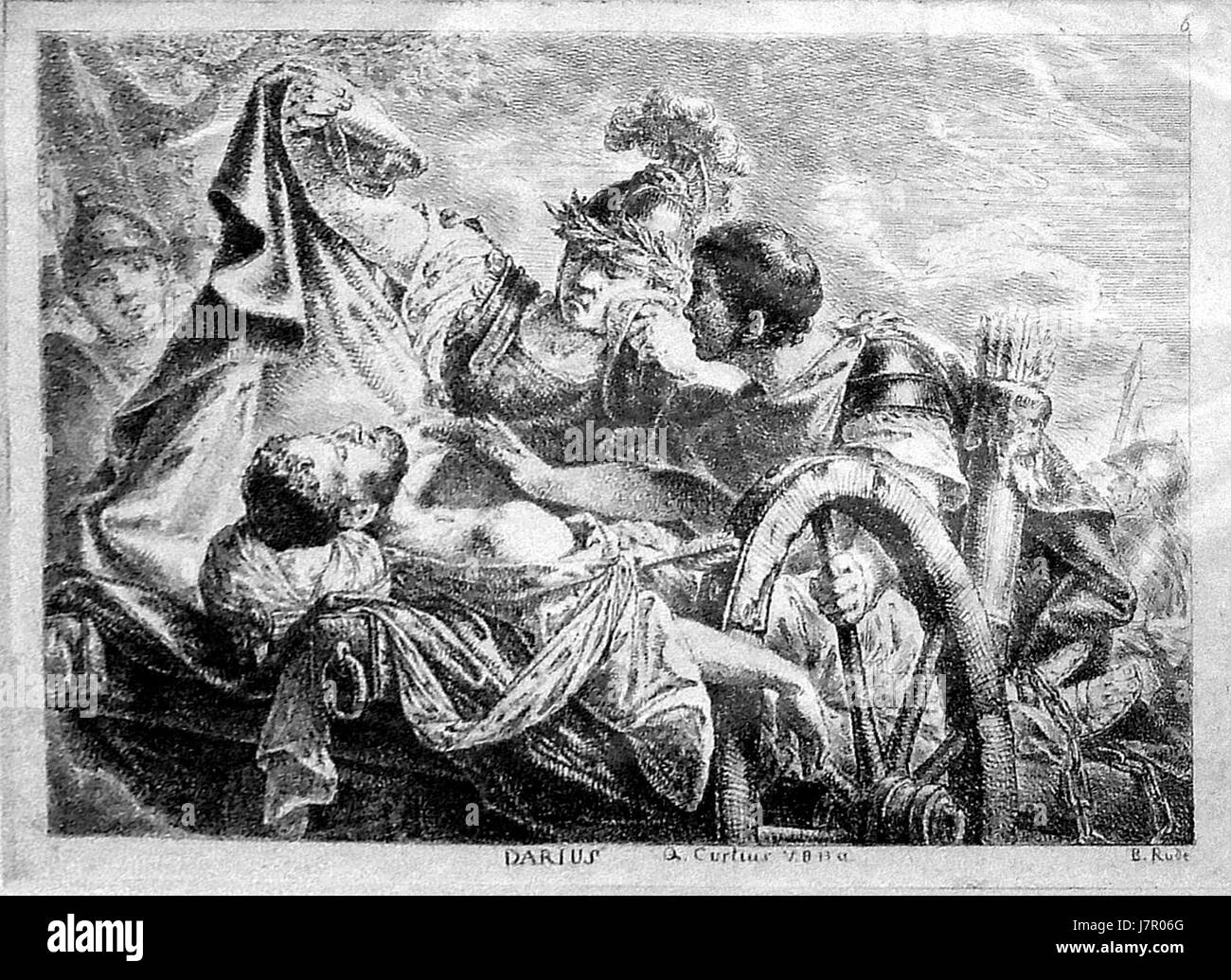 'Den Leichnam des Darius' refers to the historical account or artistic ...
