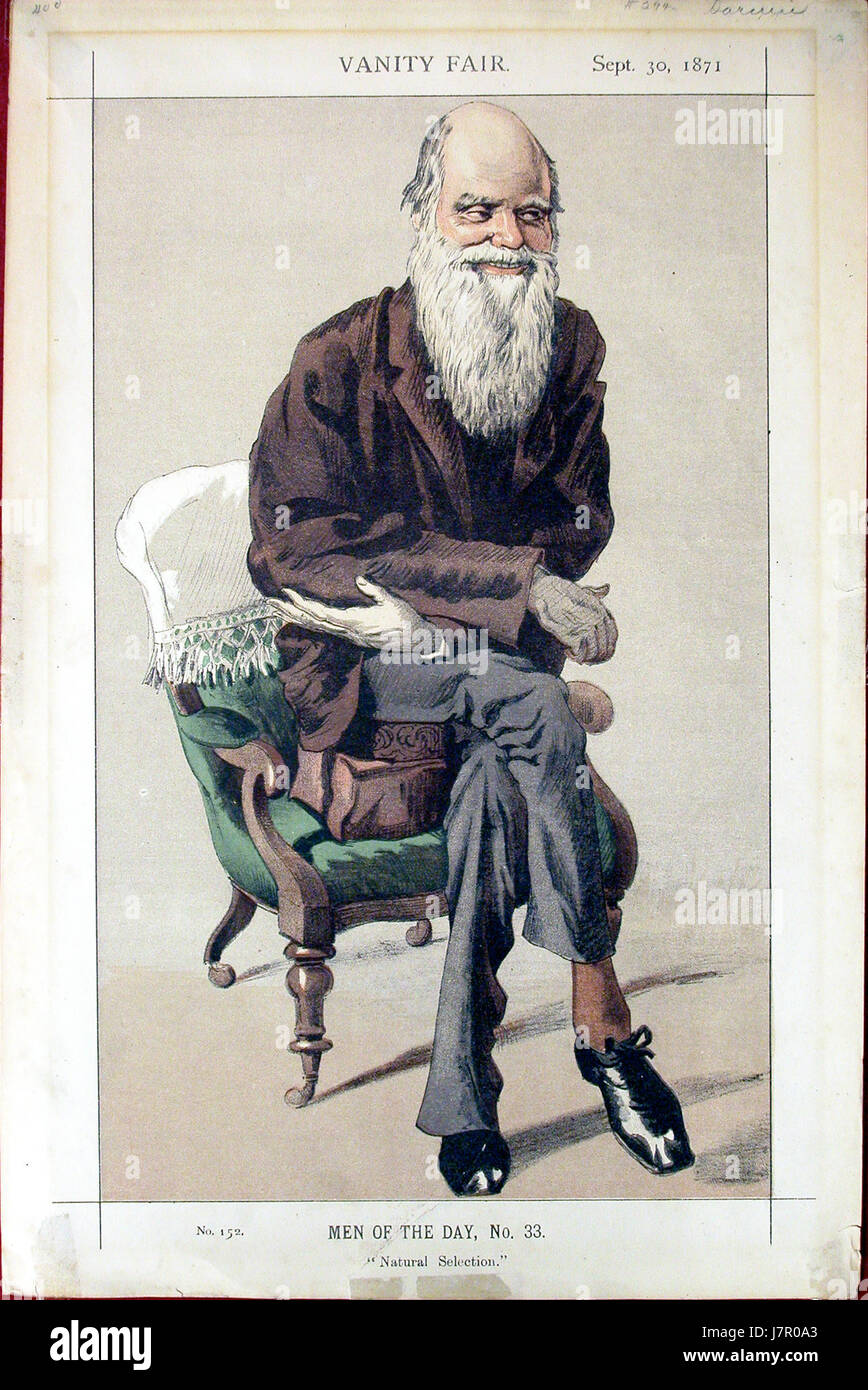 The 'Vanity Fair' caricature of Charles Darwin, created in 1871 ...