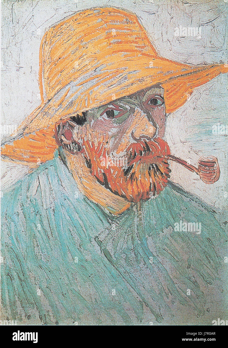 'Selbstbildnis mit Strohhut und Pfeife' is a self-portrait by Vincent ...