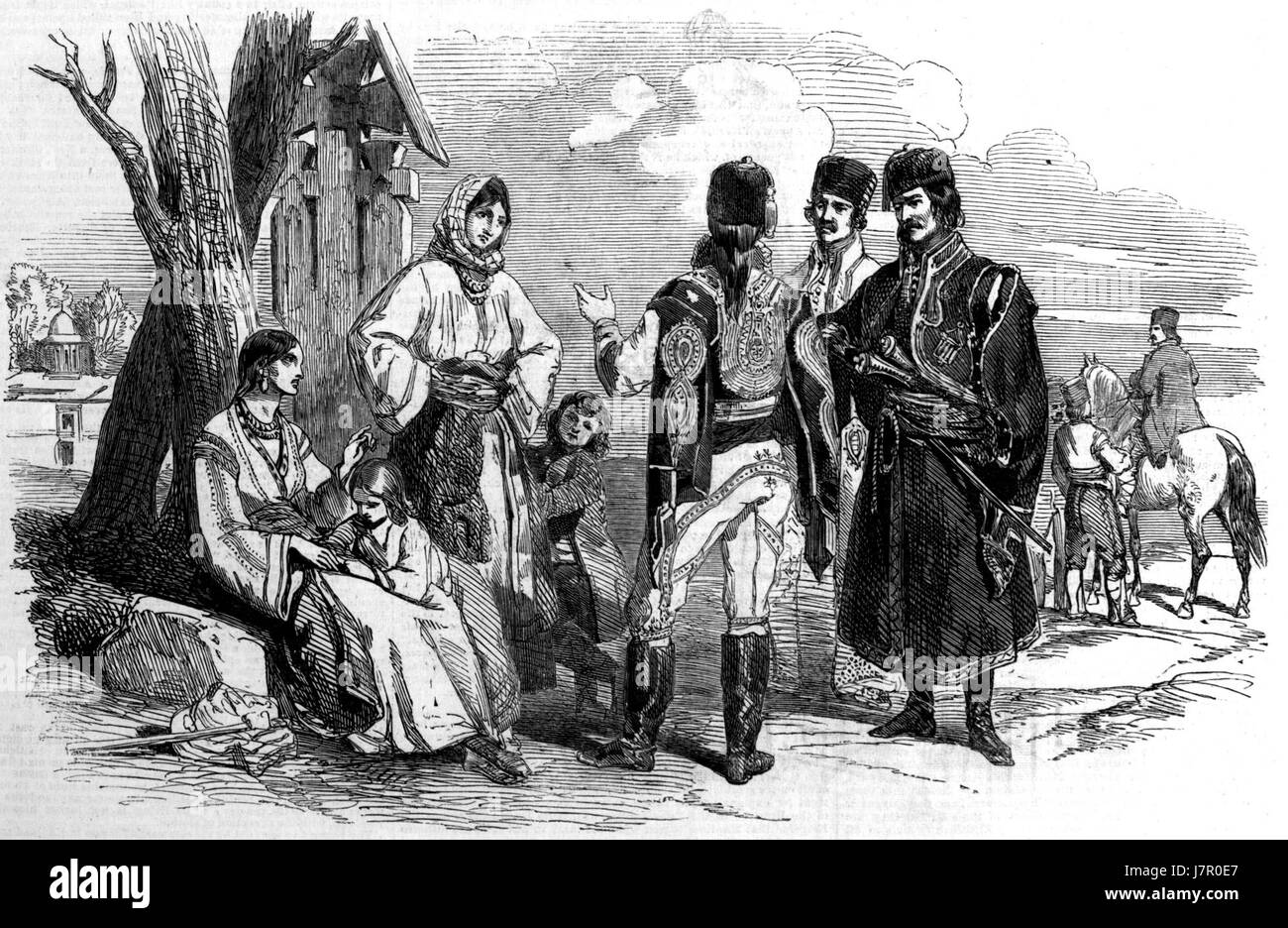 This 1853 artwork depicts the Wallachian peasantry alongside military ...