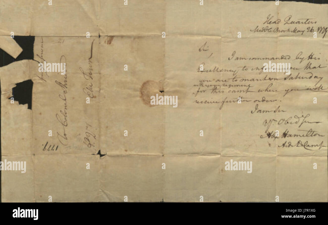 Alexander Hamilton 1779 Stock Photo - Alamy