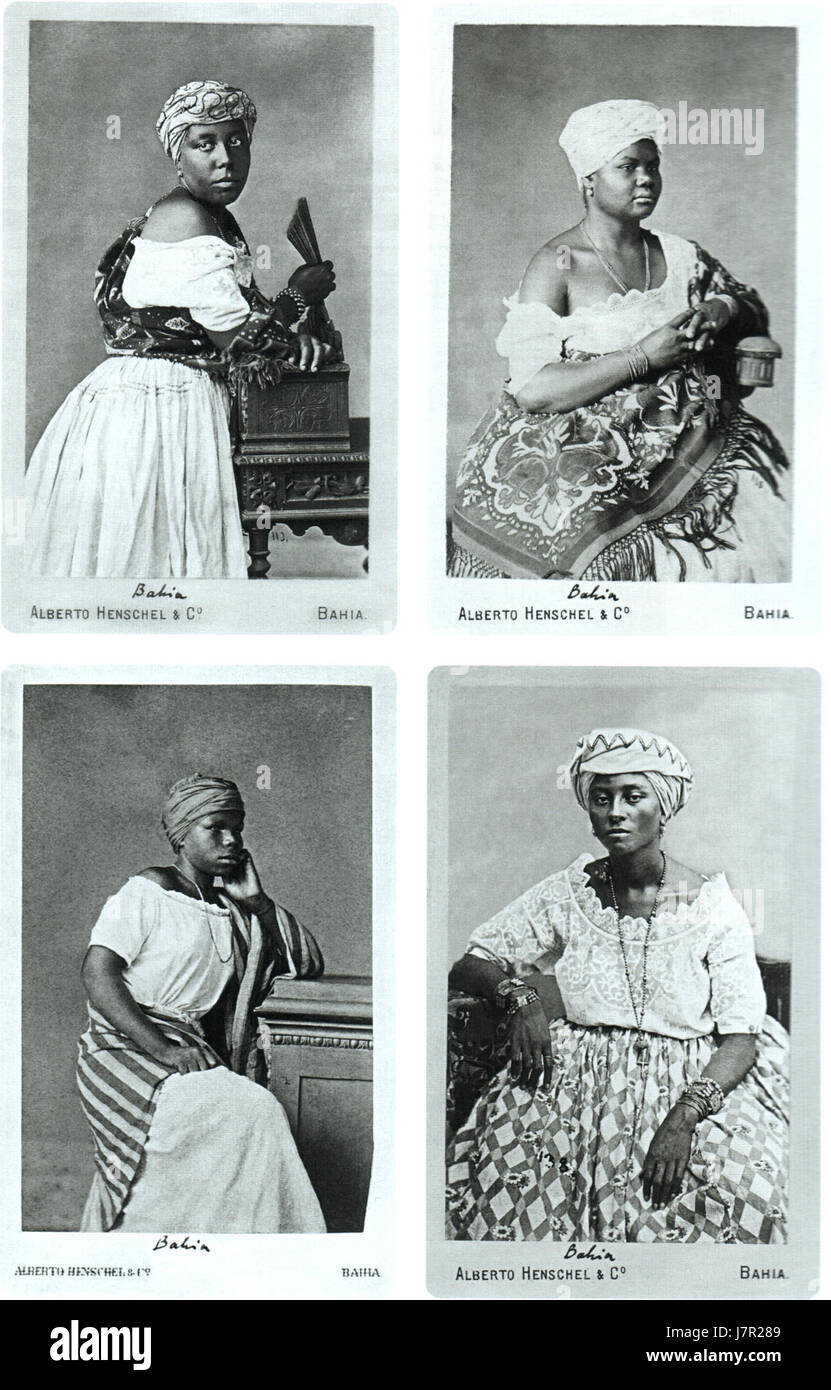 A photograph by Alberto Henschel depicting the 'Negras na Bahia' (Black ...