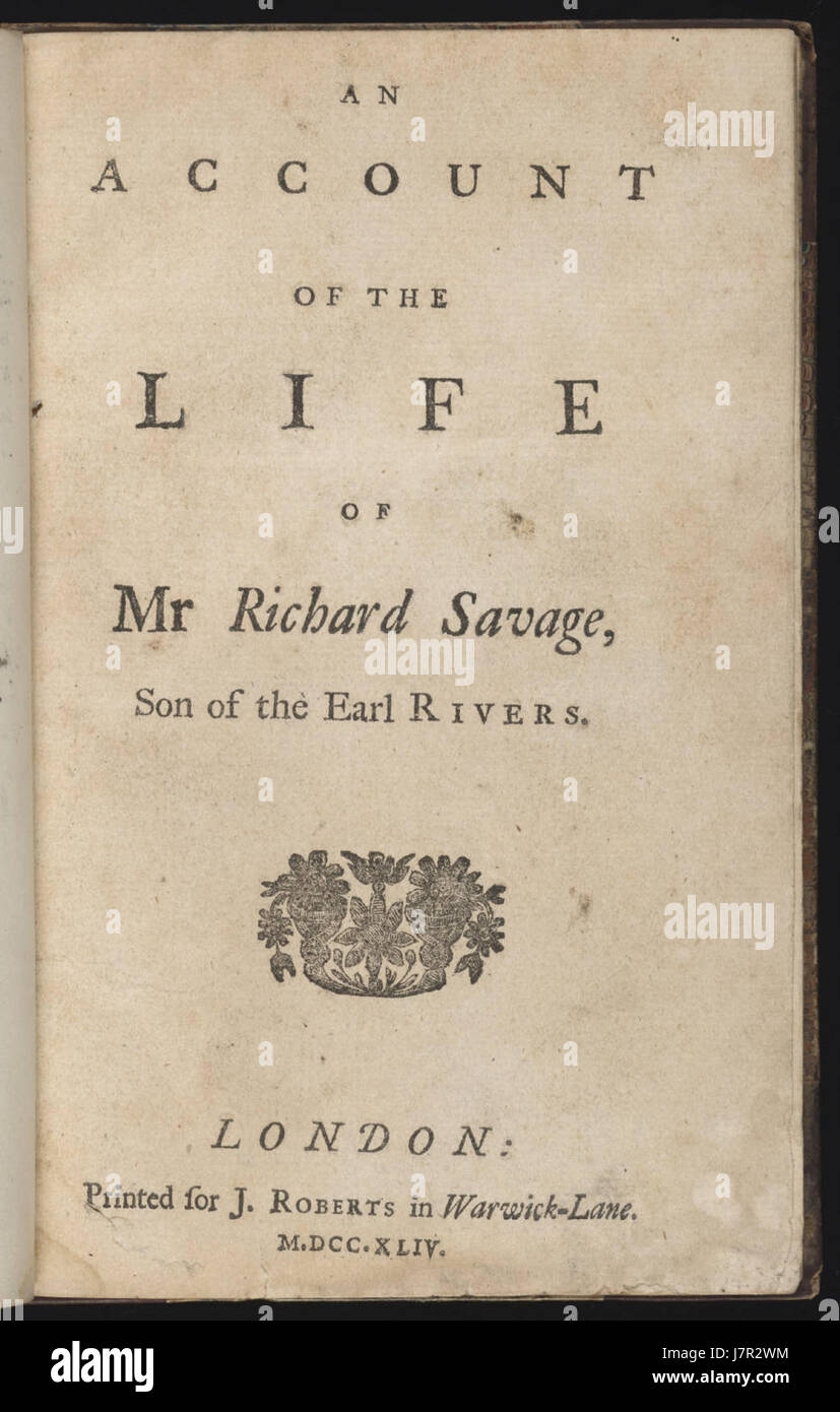 Richard savage samuel johnson hi-res stock photography and images - Alamy