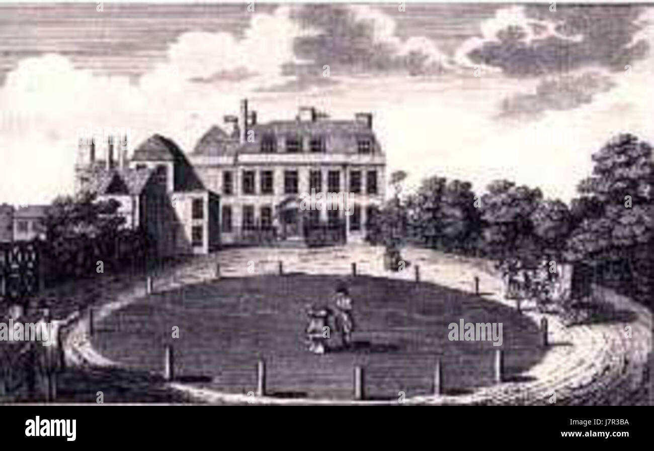 A historical image of Bagshot Park in 1790, a country house in Surrey ...