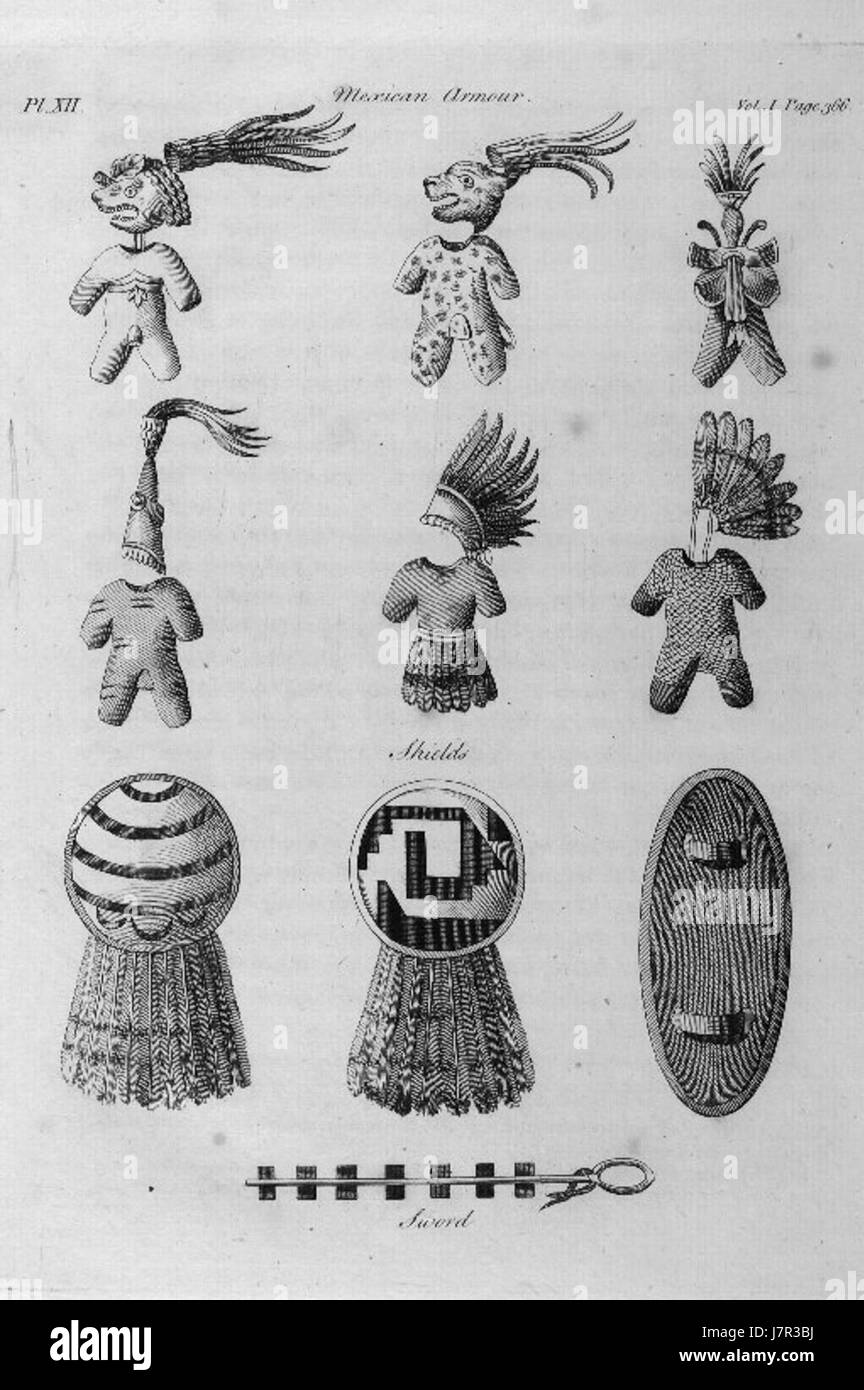 This historical text explores Aztec military equipment, including ...