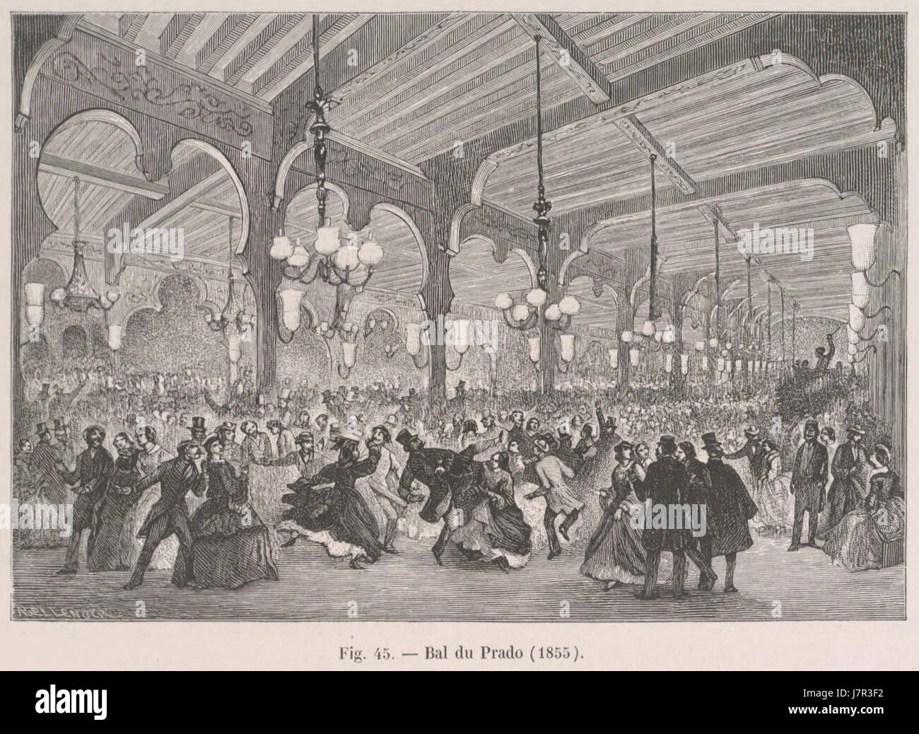 'Bal du Prado, 1855' refers to a historical social event, held at the ...