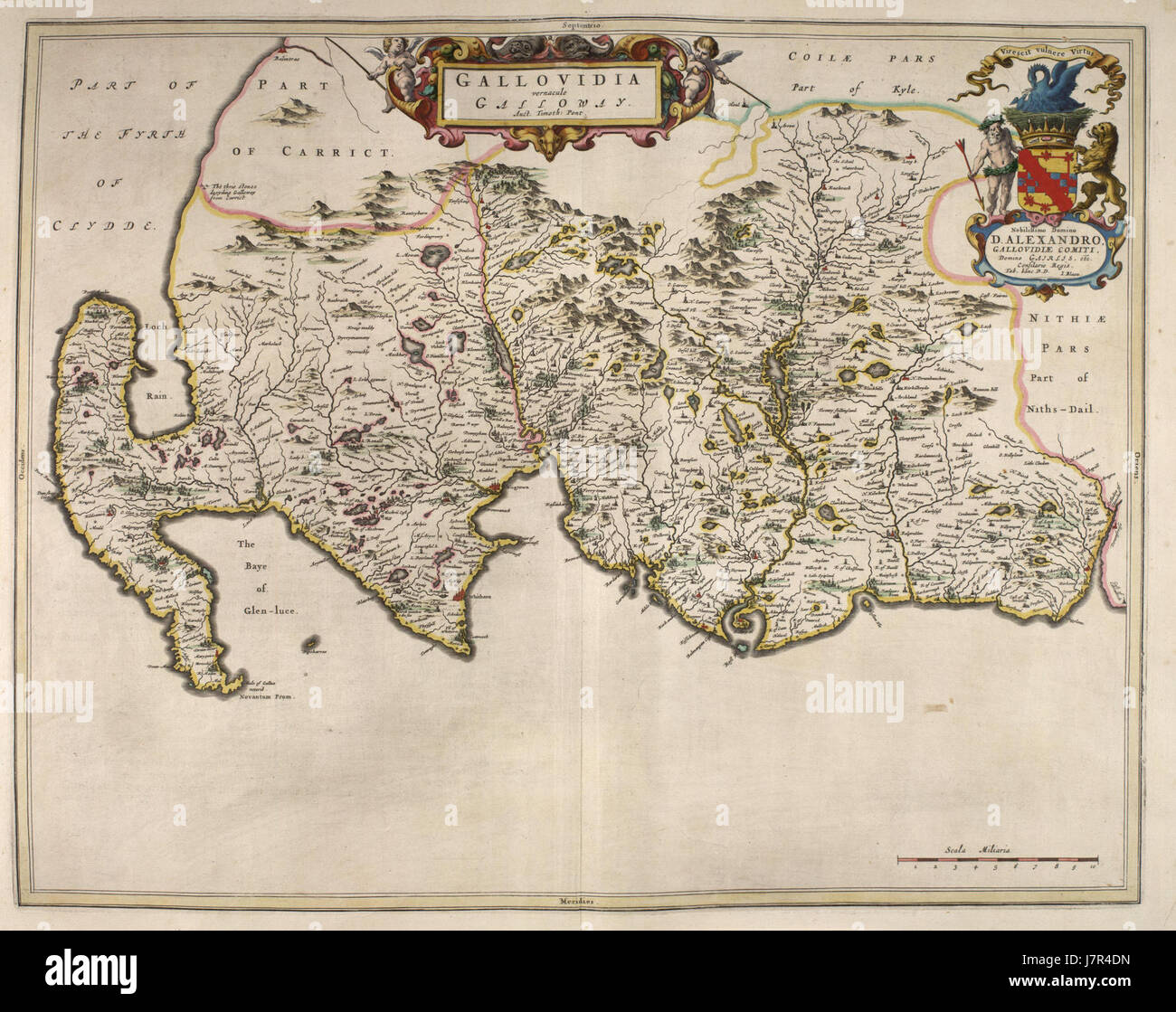 A map from the 1654 Blaeu Atlas of Scotland, detailing the region of ...