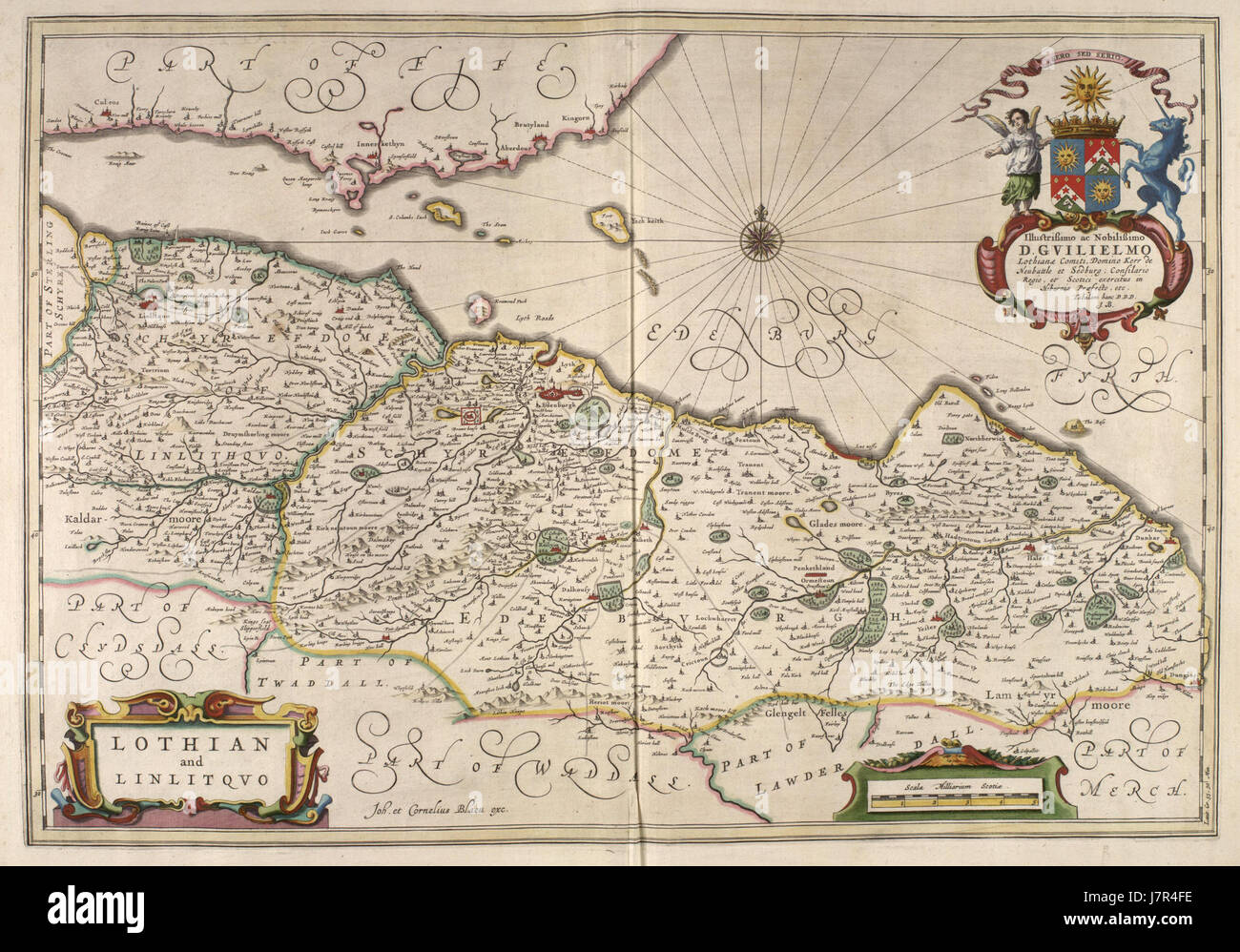 Lothians map hi-res stock photography and images - Alamy