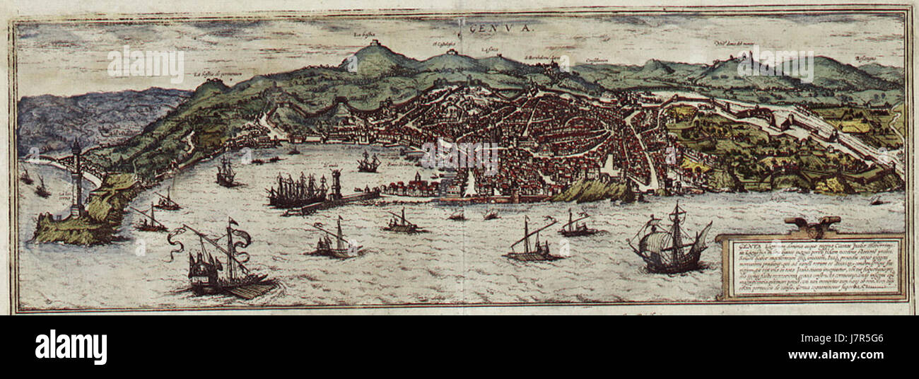 Genova old map hi-res stock photography and images - Alamy