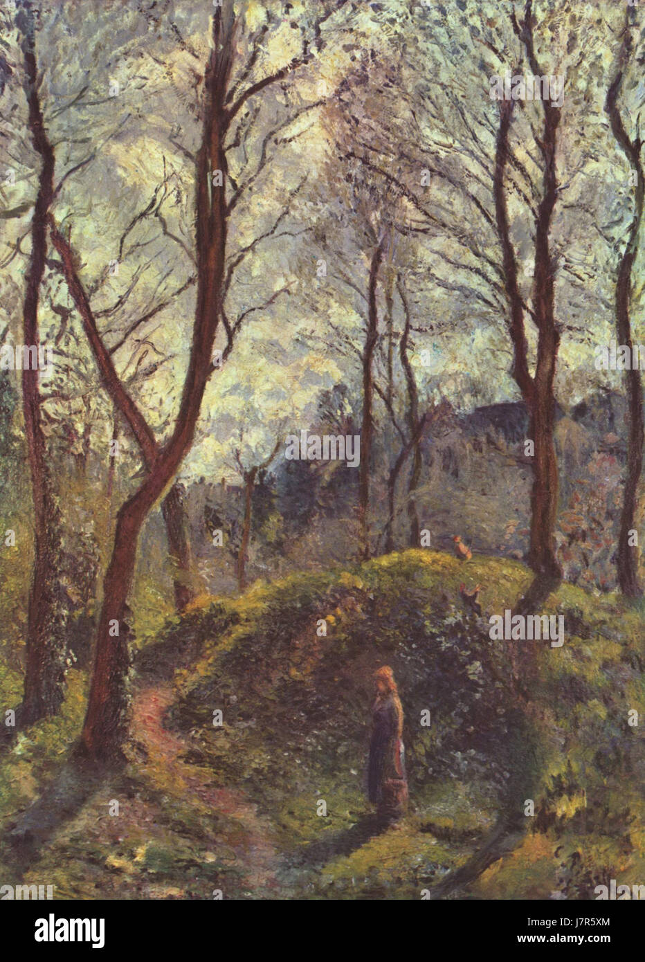 This image refers to an artwork by Camille Pissarro, a renowned French ...