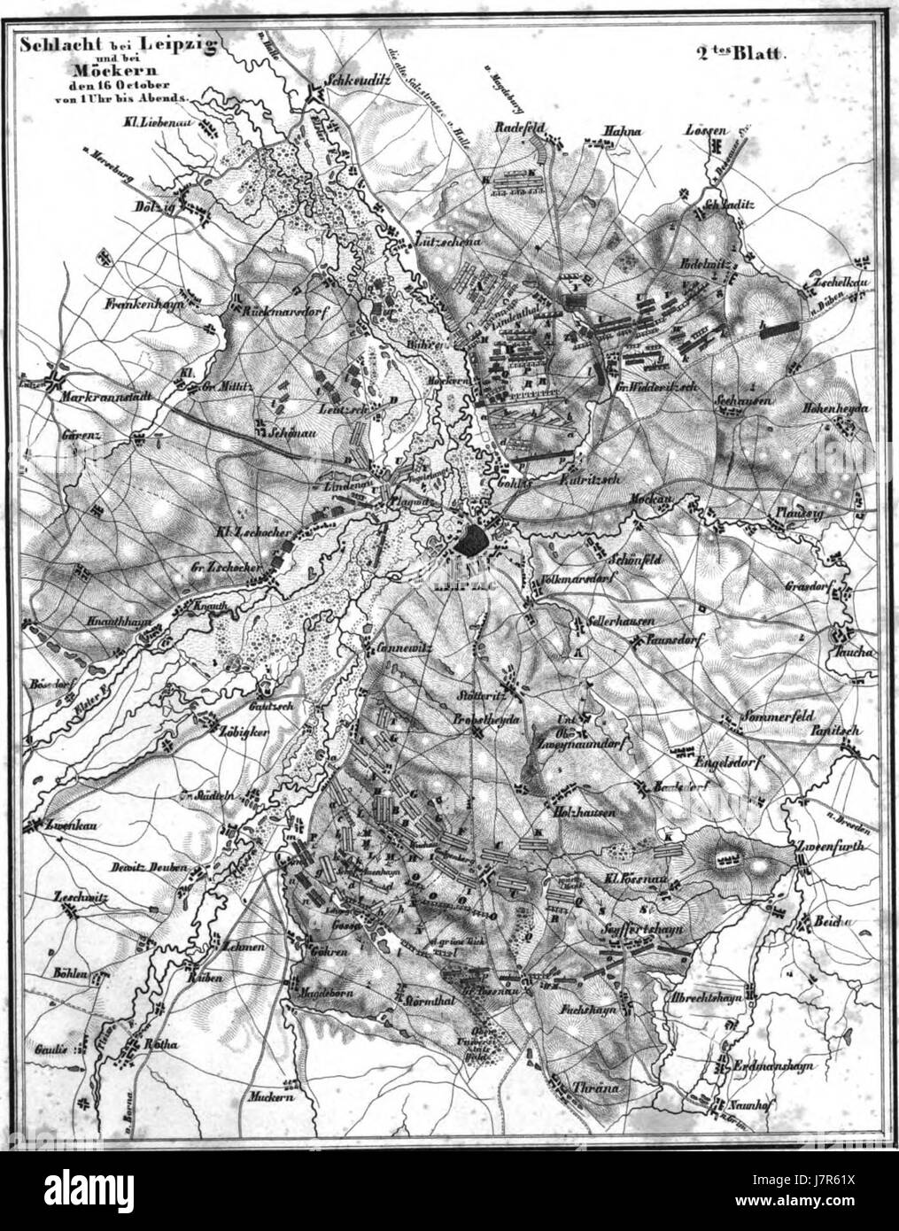 This map depicts the *Bataille de Leipzig* (Battle of Leipzig) on ...