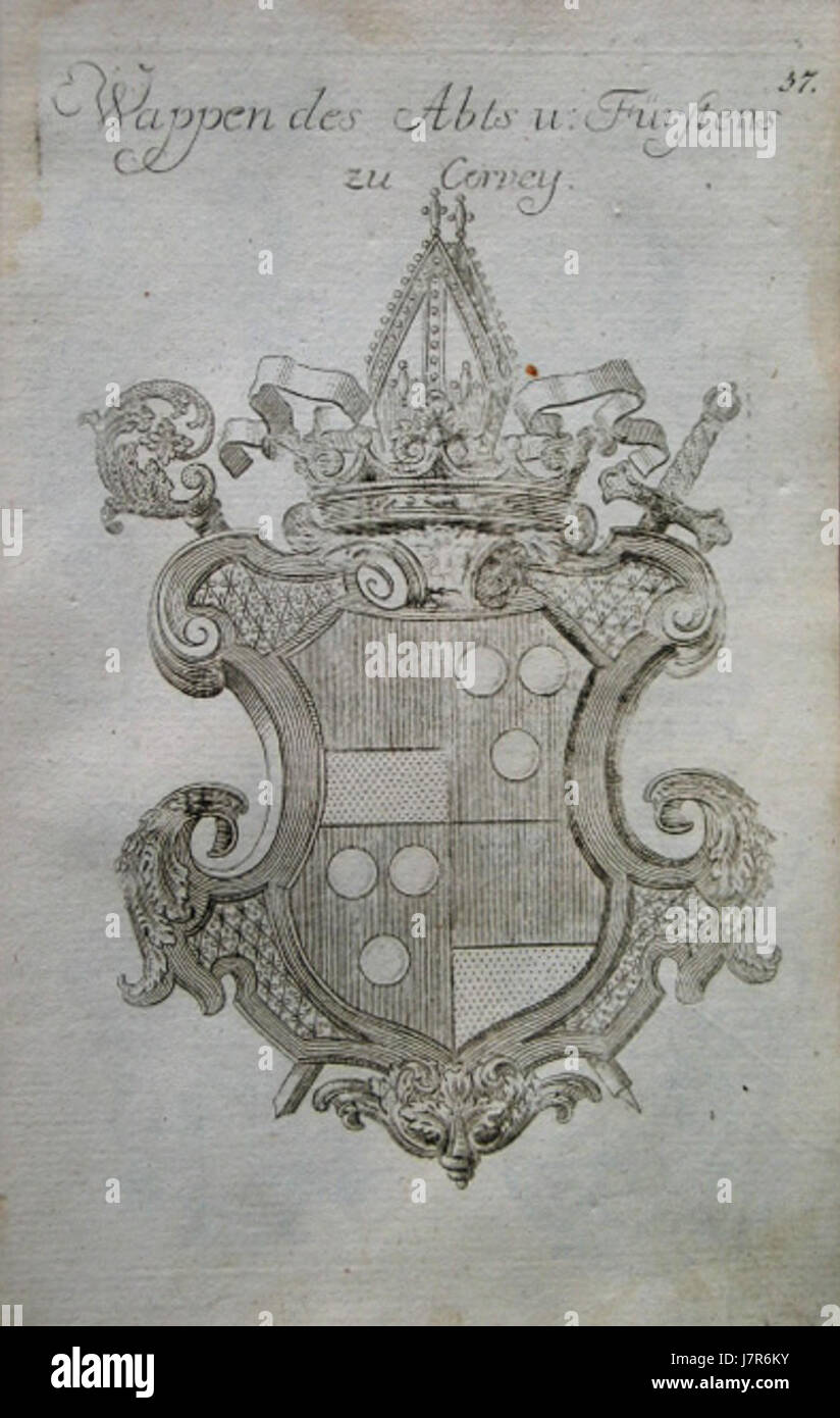 Coat of arms of the Prince Abbeys of Corvey Stock Photo - Alamy