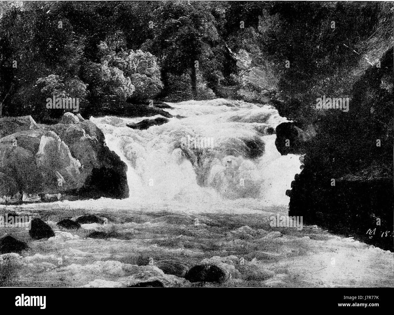 Chr. Morgenstern's painting 'Wasserfall in Oberbayern' from 1830 ...