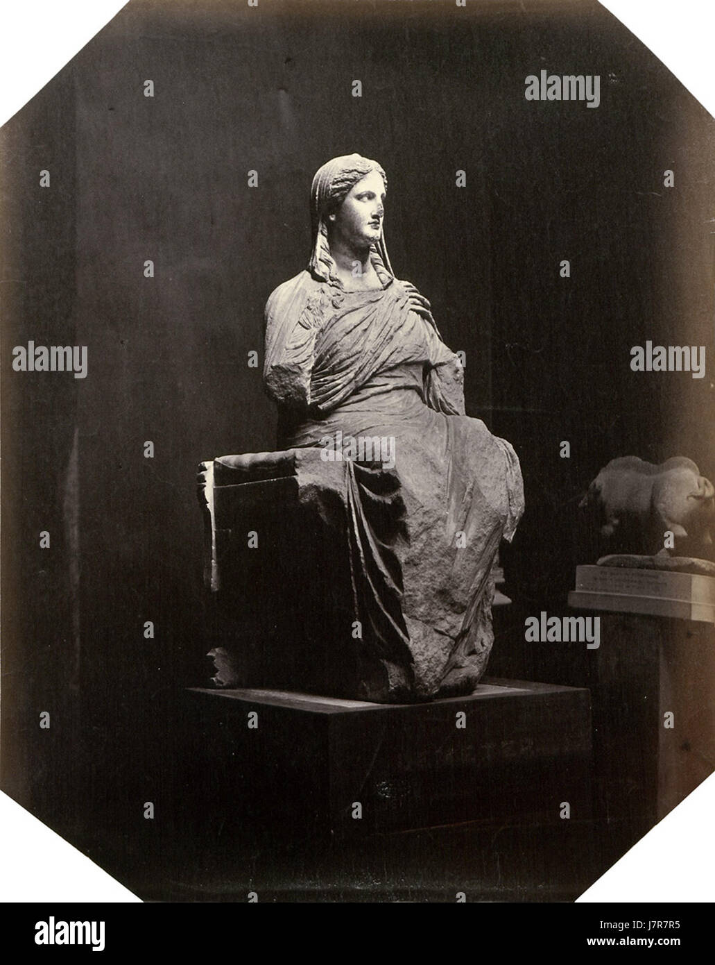 Demeter statue British Museum c1865 Stock Photo - Alamy