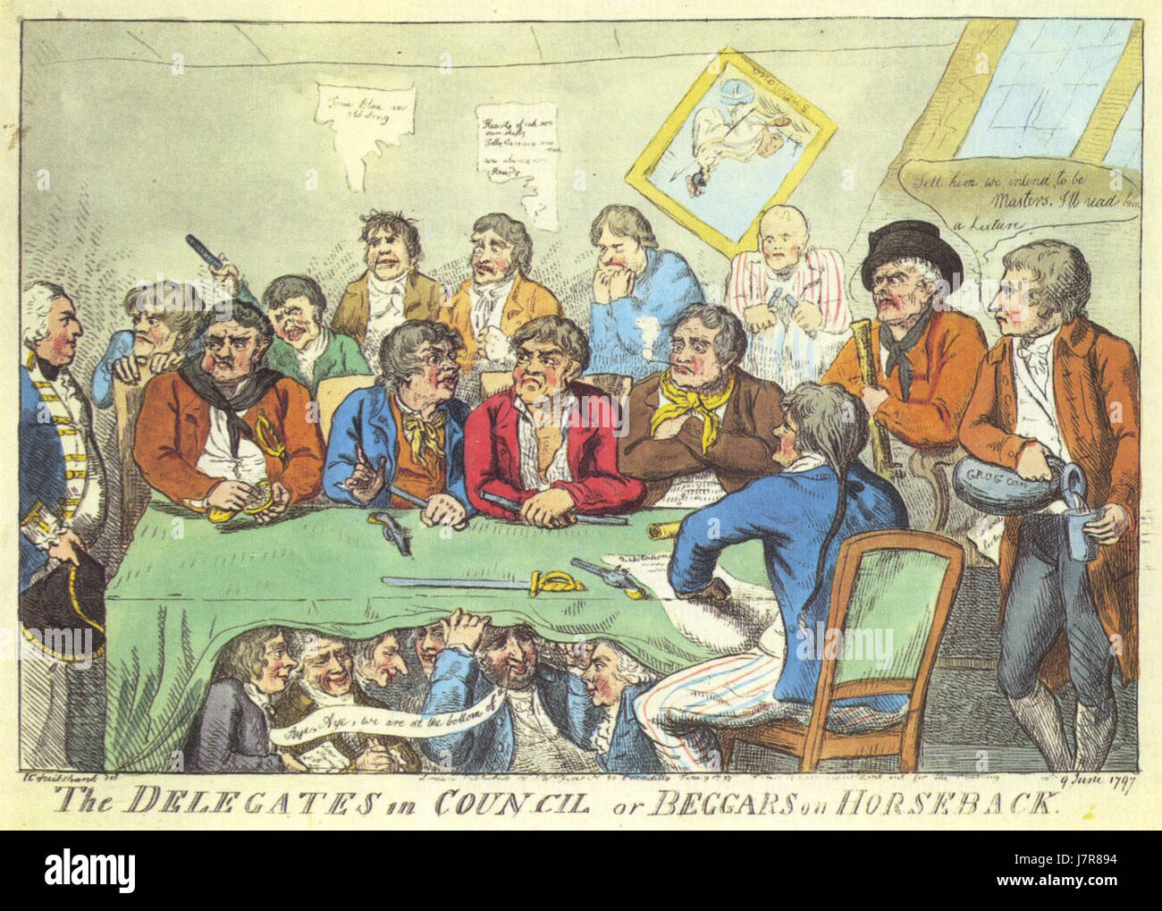 This artwork depicts a scene of delegates in council, potentially from ...