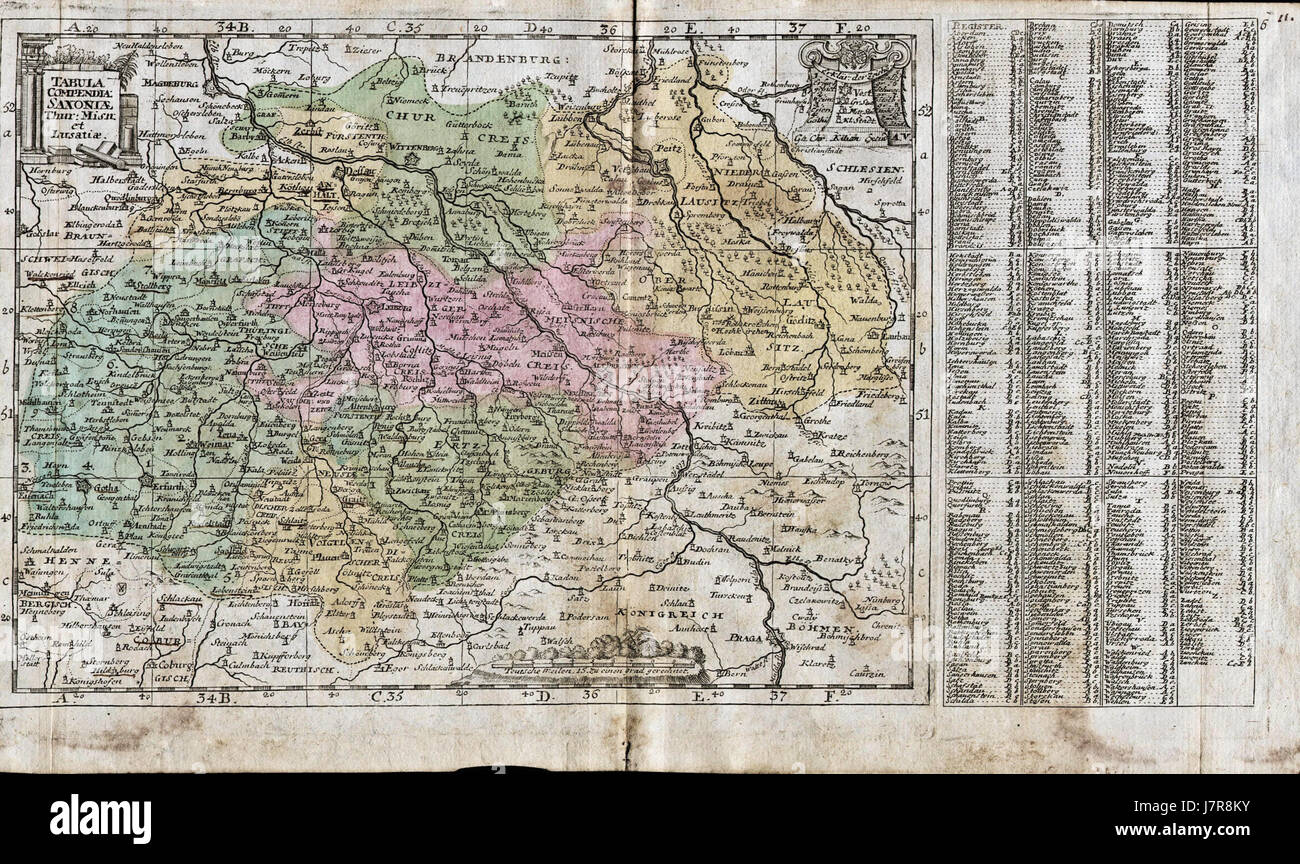 Tabula Compendia Saxoniae komplett Stock Photo - Alamy