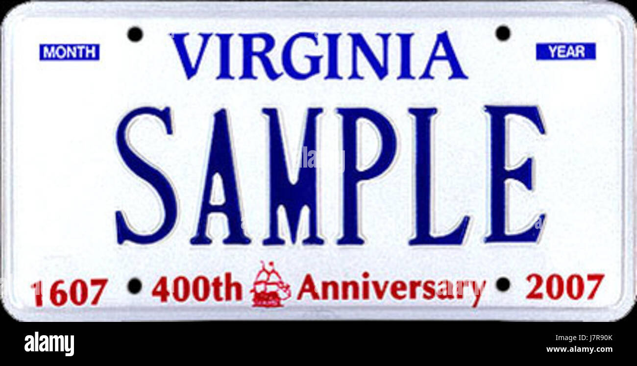 A sample of the 2002 Virginia license plate, a representation of the ...