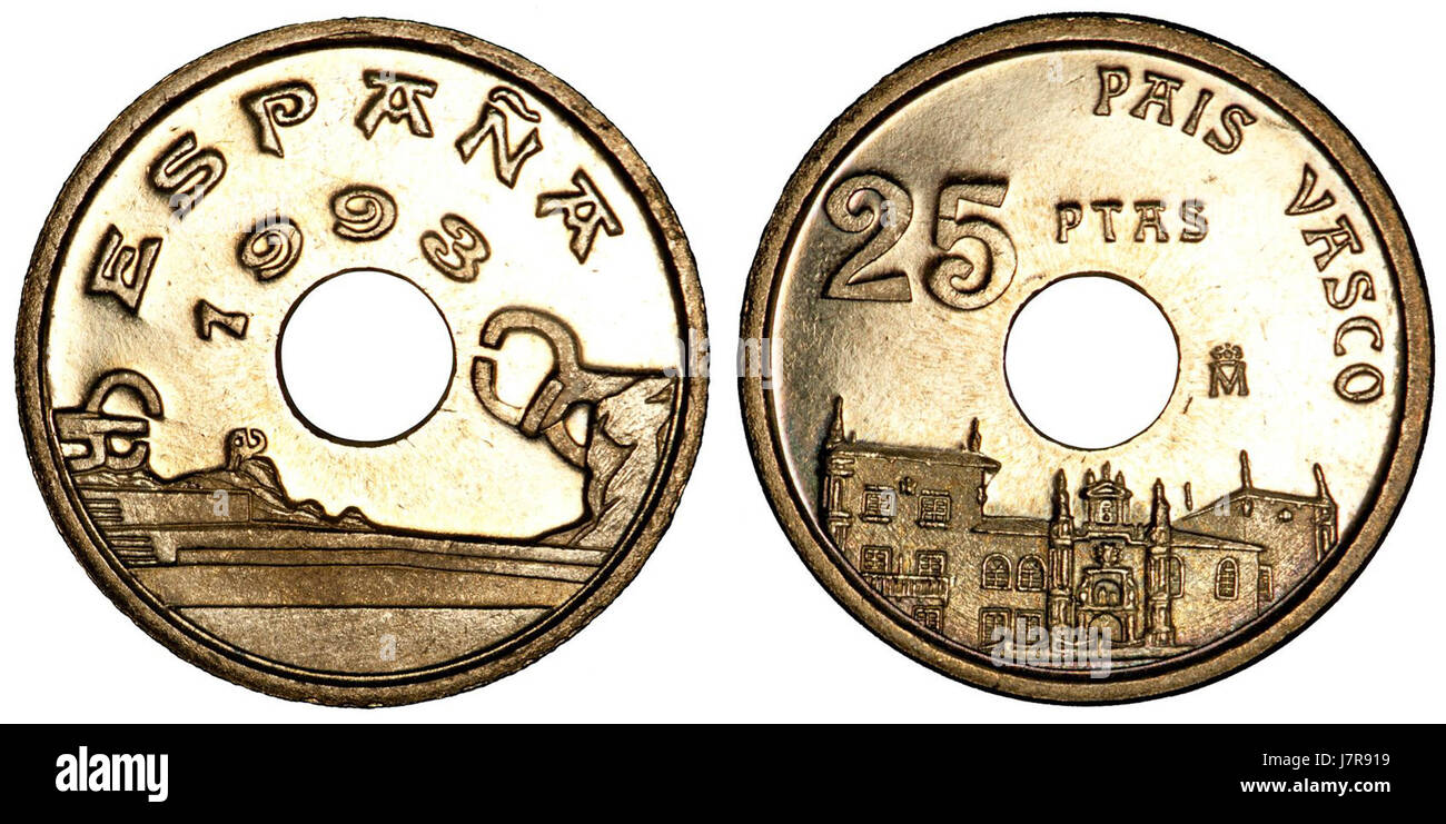 1993 25 Pesetas Stock Photo - Alamy