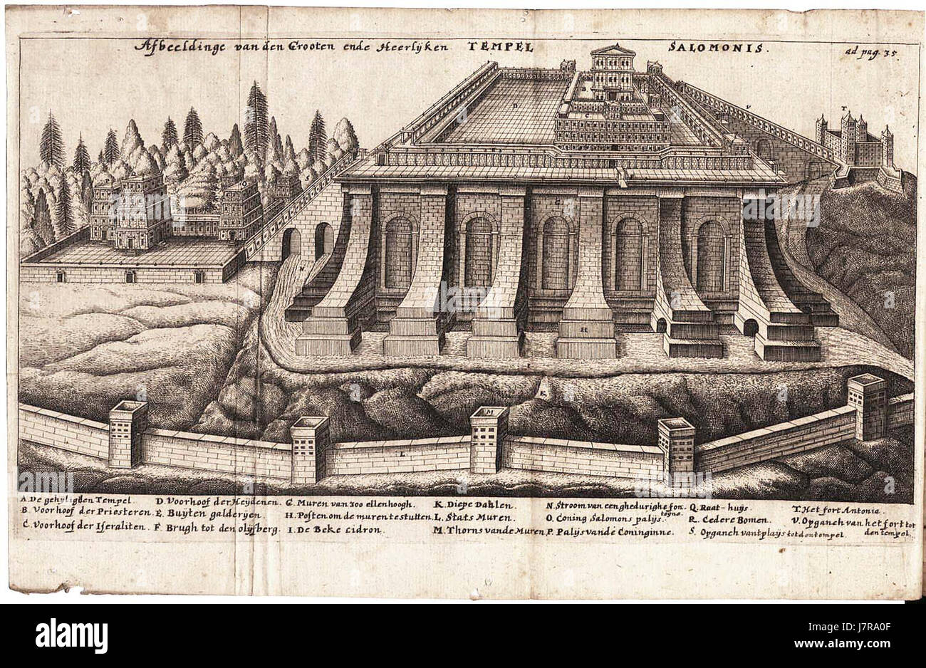 This image illustrates the Temple of Solomon, an ancient structure of ...