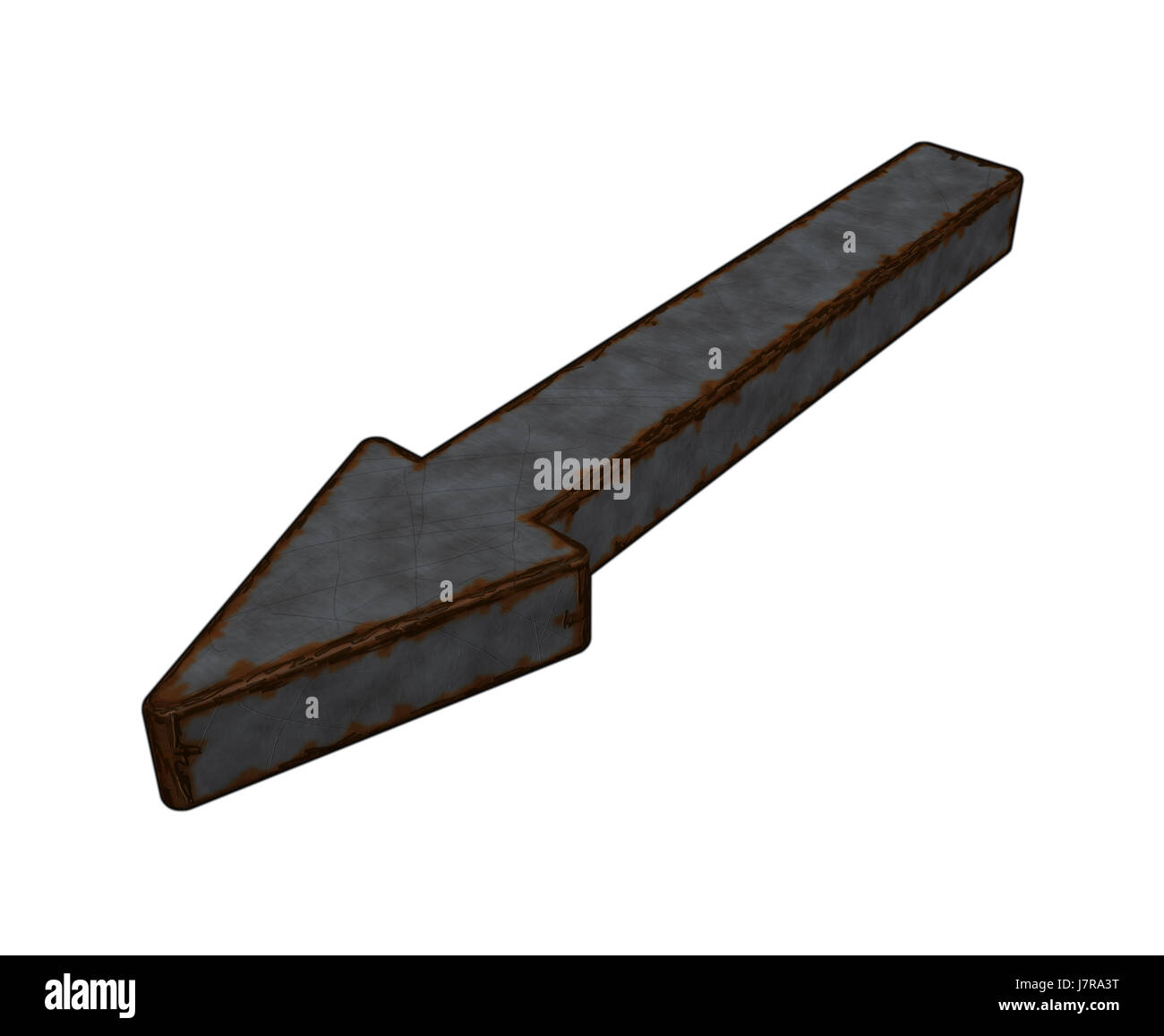 indicate show pointer steel metal rust rusted arrow scratch sign signal ...